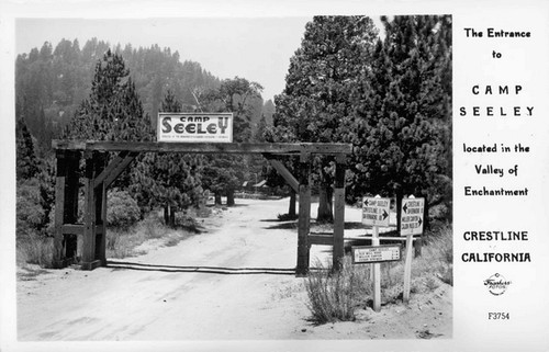 The Entrance to Camp Seeley Crestline California — Calisphere