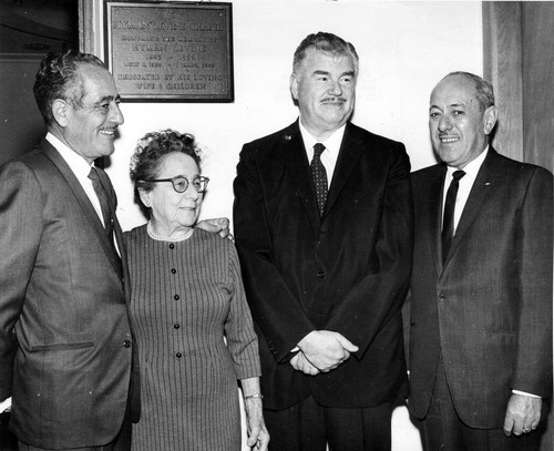 Isadore and Sid Levine at chapel dedication — Calisphere