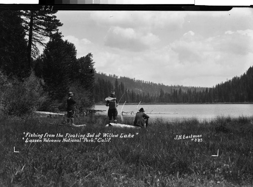 "Fishing from the Floating Sod of Willow Lake" "Lassen Volcanic ...
