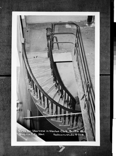 Circular Staircase in Washoe Club, Built in 1862 Virginia City, Nev ...