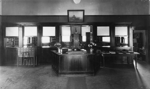 Anaheim Public Library, Carnegie Building, Interior View [graphic ...
