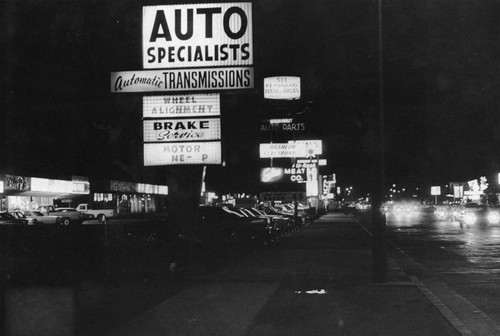 Brookhurst Street, Anaheim, at Night. [graphic] — Calisphere