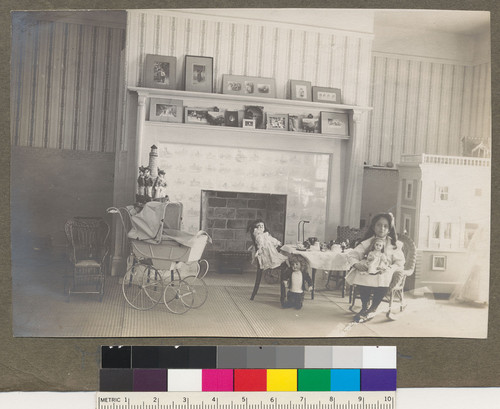 Third floor playroom [with Elise Stern Haas holding a doll] — Calisphere