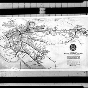 Map of the Pacific Electric Railway Routes in Southern California, 1940 ...