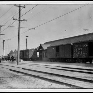 Pacific Electric Railway freight cars, El Monte depot — Calisphere