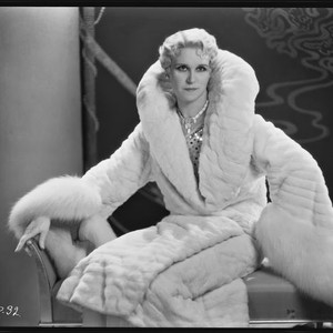 Peggy Hamilton modeling an ermine coat, 1931 — Calisphere