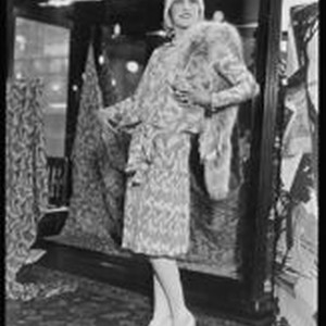 Peggy Hamilton modeling a dress and fur stole, Chicago, 1929 — Calisphere