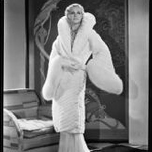 Peggy Hamilton modeling an ermine coat, 1931 — Calisphere