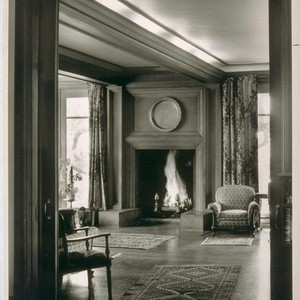 Maybeck studio, Berkeley: living room fireplace — Calisphere