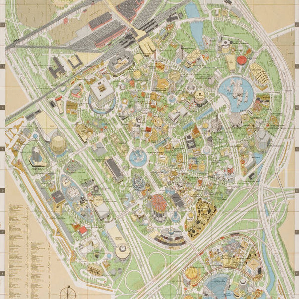 Worlds Fair Locations And Dates 1964 New York World's Fair Map | Click