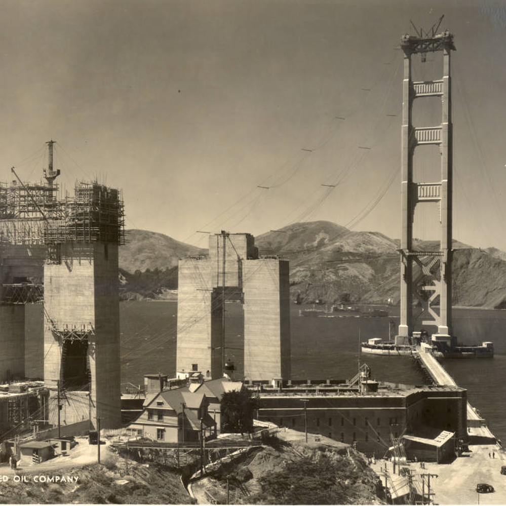Golden Gate Under Construction The Golden Gate Bridge