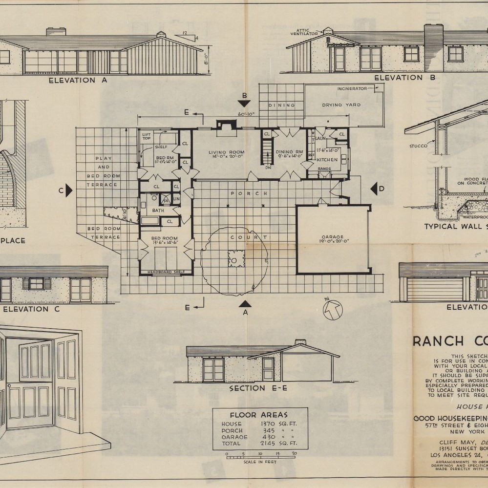 Cliff May House Plans Experimental Ranch House By: Architect Cliff