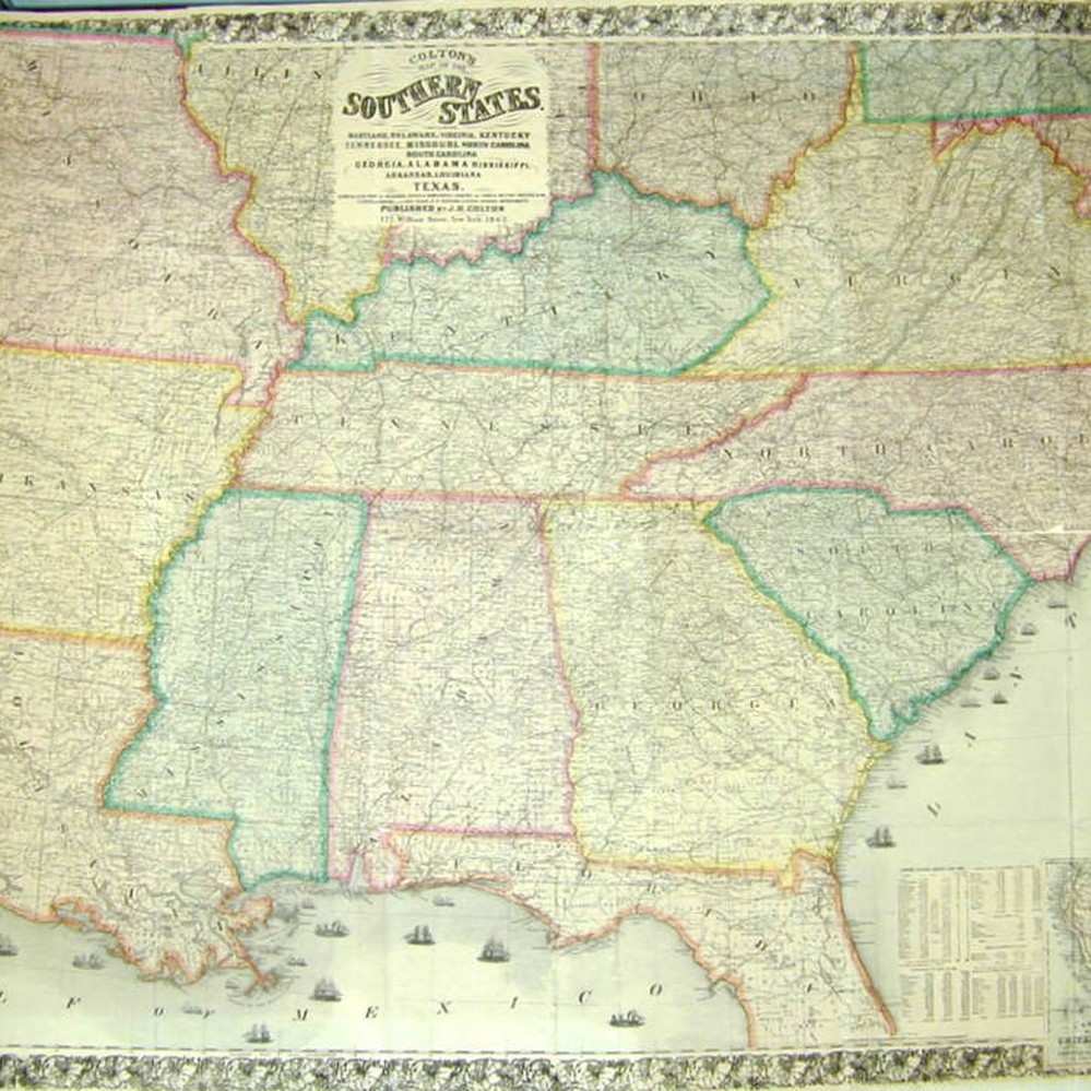 Colton Map Of Southern States Including Maryland Centennial American