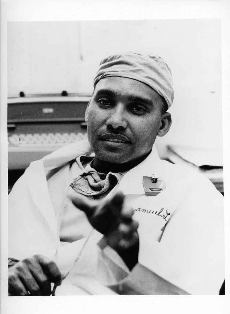 Samuel Kountz in surgical cap — Calisphere