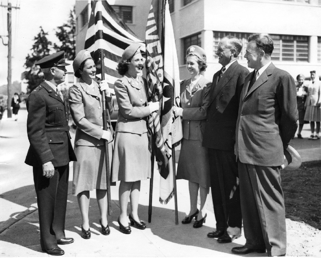 Cadet Nurses Nelda Radtke, Sara Foster, and Betty Jean Hill with Robert ...