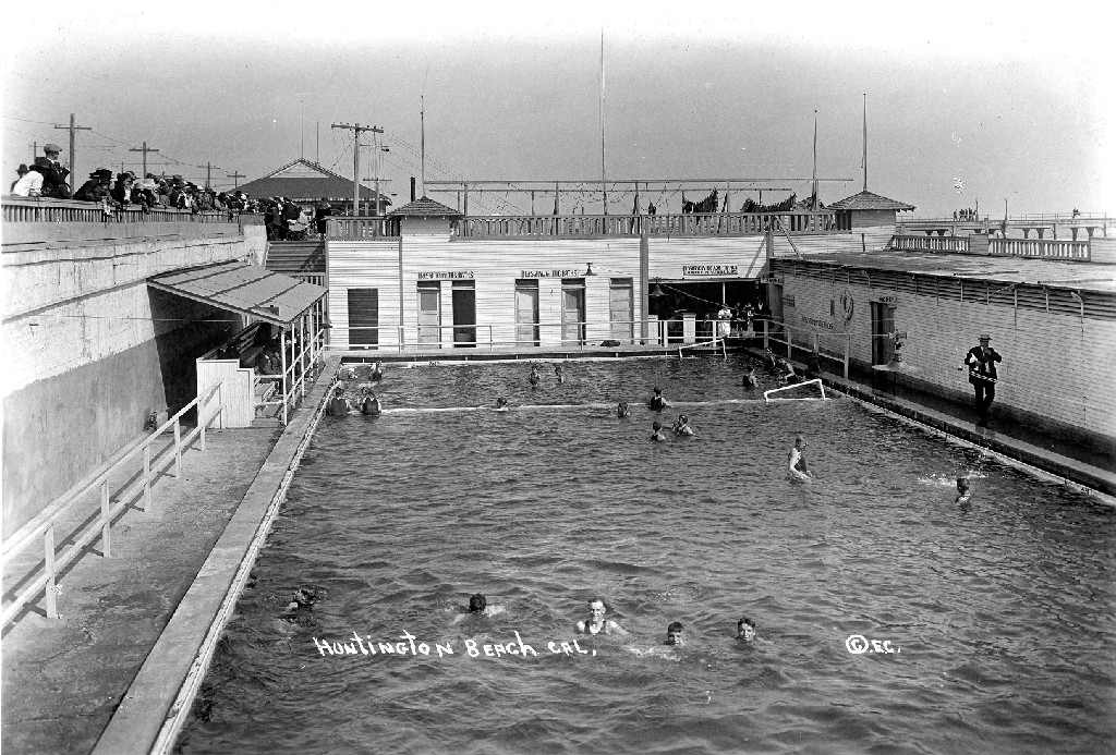 Swimming pool near Huntington Beach Pier, Huntington Beach, California ...