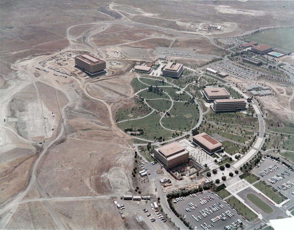 Aerial view of campus — Calisphere