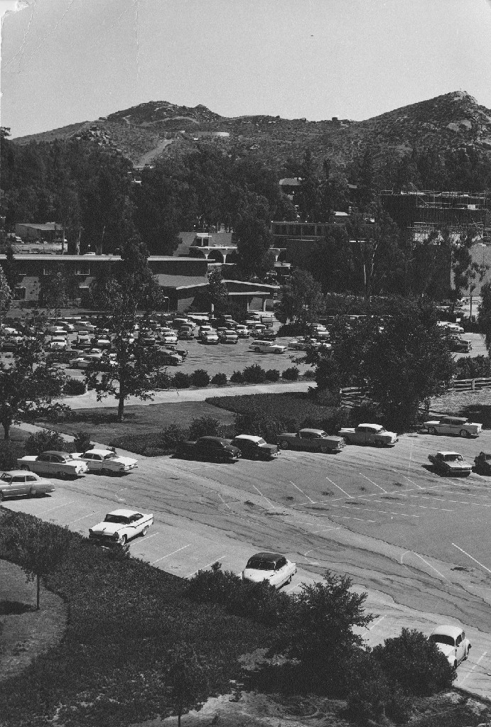UCR parking lot and buildings — Calisphere