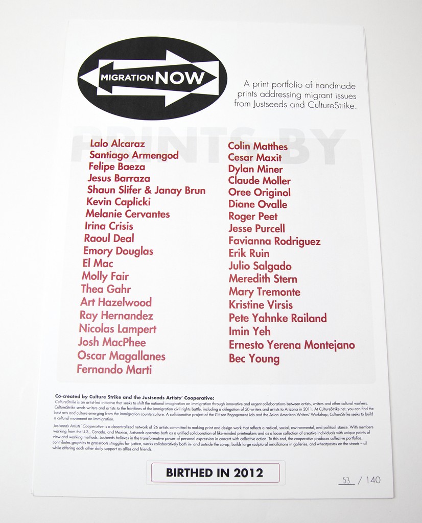 Migration now : a print portfolio of handmade prints addressing migrant ...