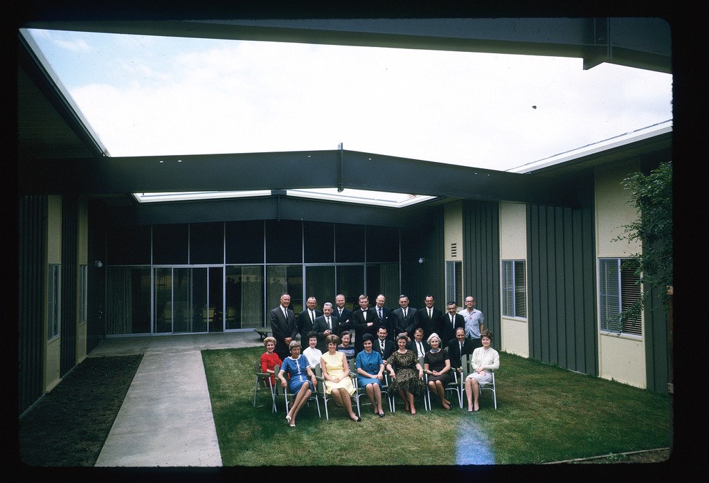UCI Staff on interim office patio — Calisphere