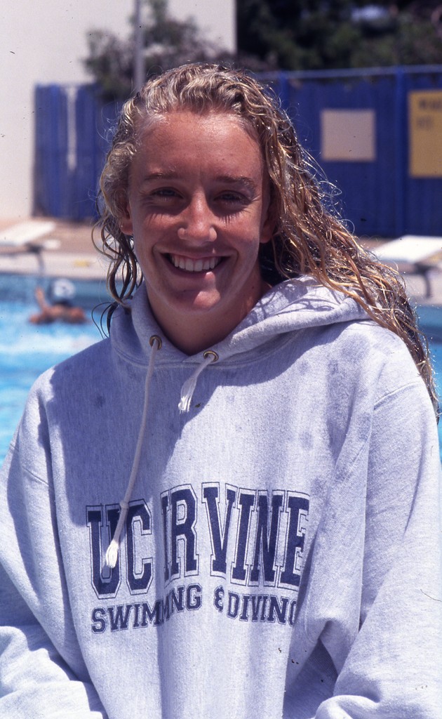 April Gibbs, the UCI diving team. (Portraits for View book?) — Calisphere