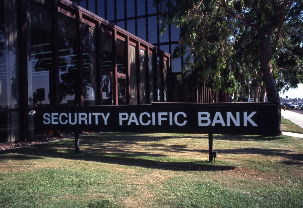Security Pacific Bank Sign — Calisphere