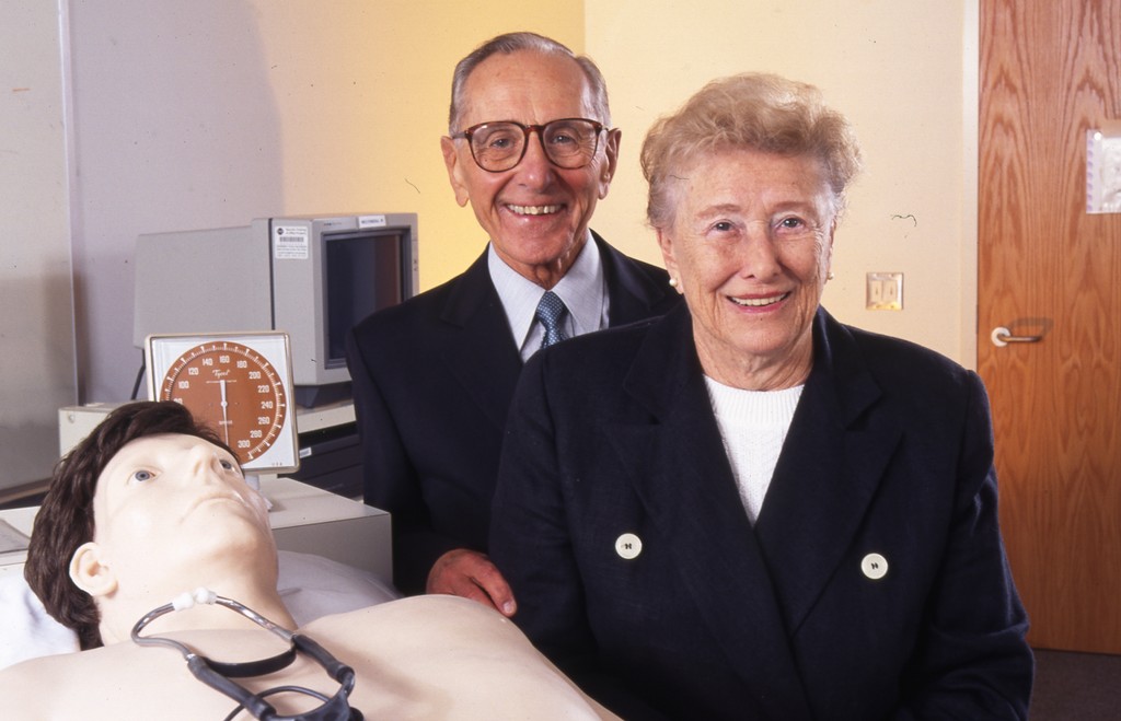 Mr. and Mrs. Berk posing inside one of the rooms of the J. Edward Berk ...