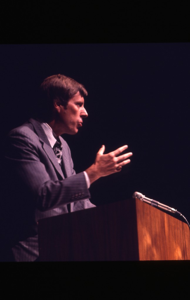 U.S. Senator John Tunney Speaking at the Podium — Calisphere