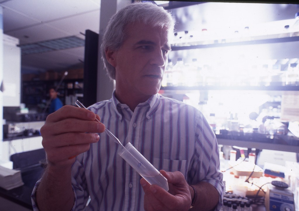 Professor John Wasmuth in science lab — Calisphere