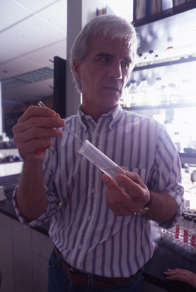 Professor John Wasmuth in science lab — Calisphere