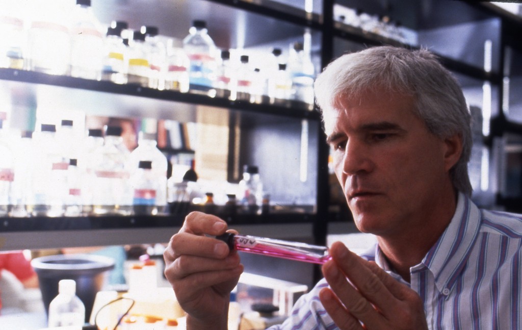 Professor John Wasmuth in science lab — Calisphere