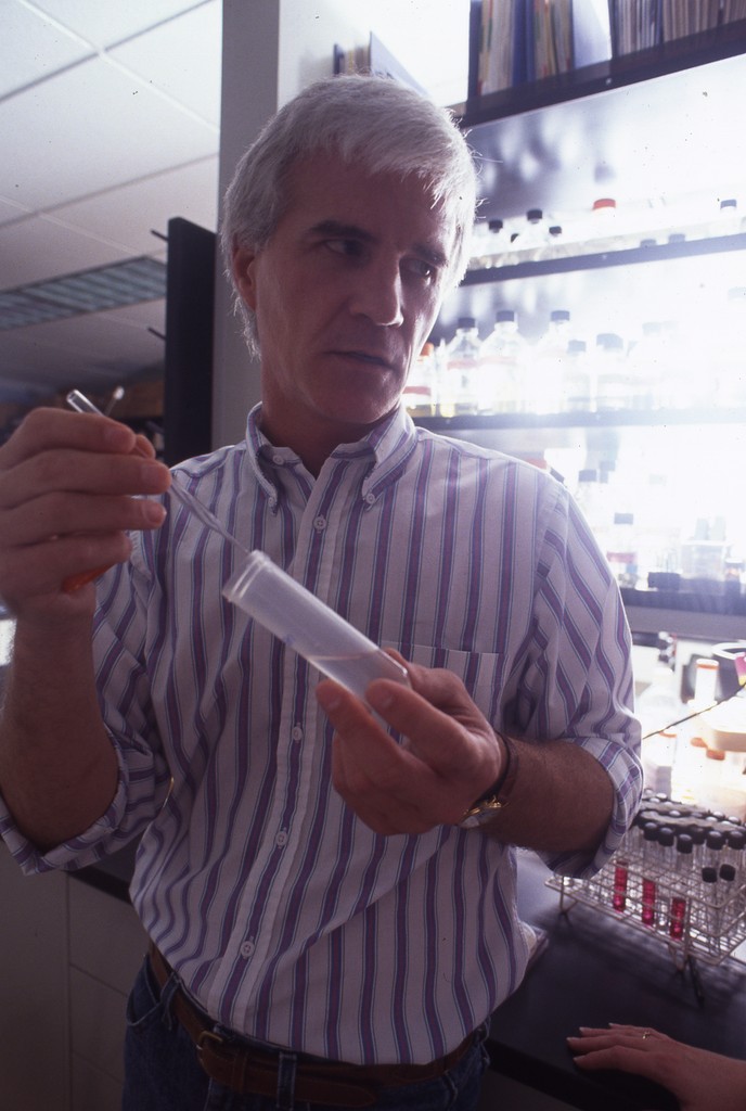 Professor John Wasmuth in science lab — Calisphere