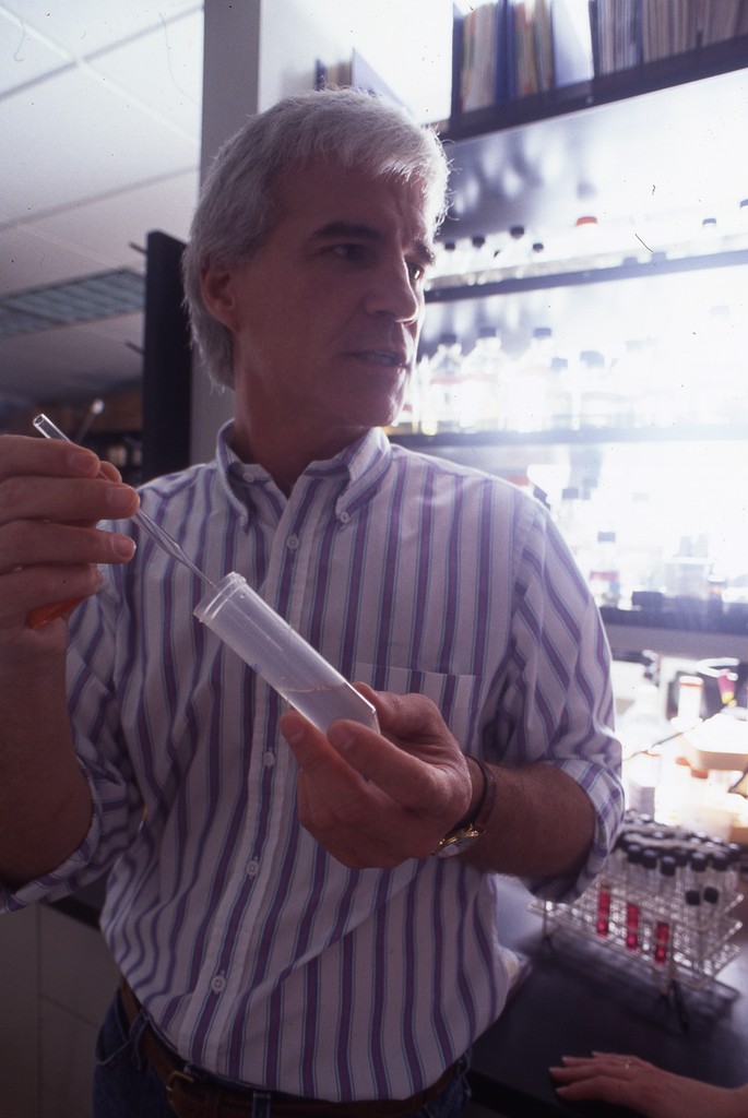 Professor John Wasmuth in science lab — Calisphere