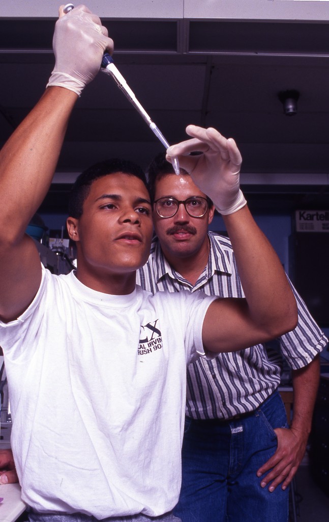 Ray Raven and Professor Anthony James, pre-mentorship program — Calisphere