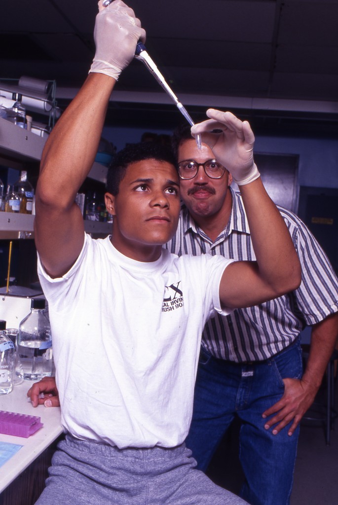 Ray Raven and Professor Anthony James, pre-mentorship program — Calisphere