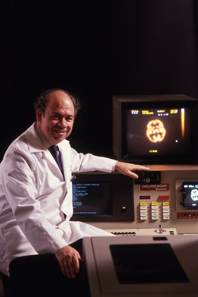 Images for the 1987 Annual report, Dr. Buchsbaum in a science lab, and ...