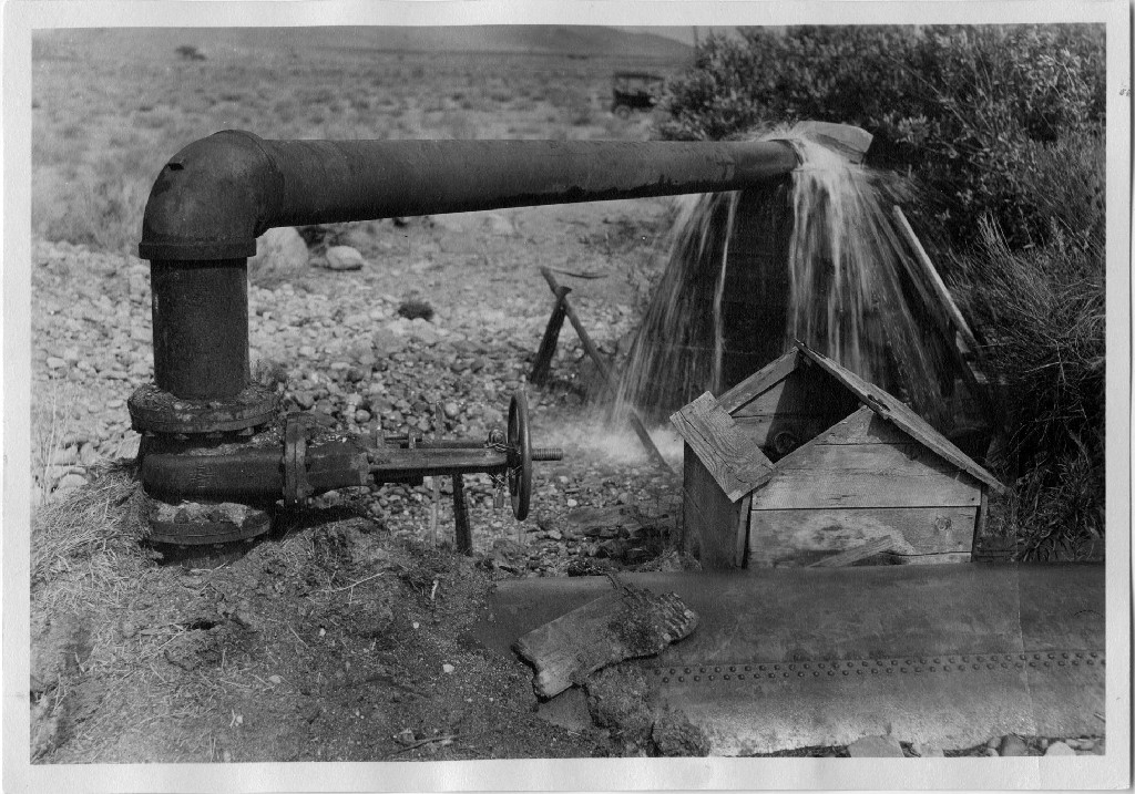 Plant no. 6, outlet of pipeline, Inyo County (Image 2663) — Calisphere