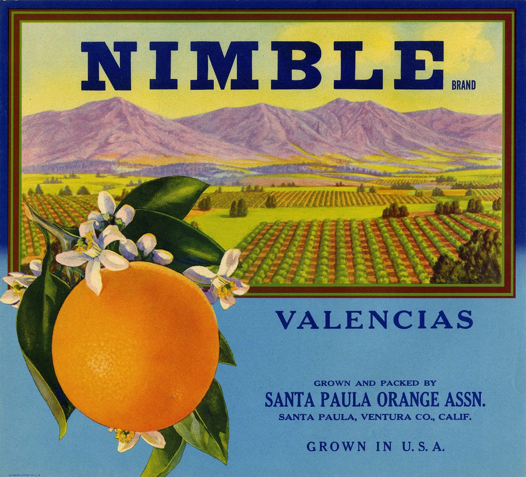 Santa Paula Orange Association, Nimble Brand — Calisphere