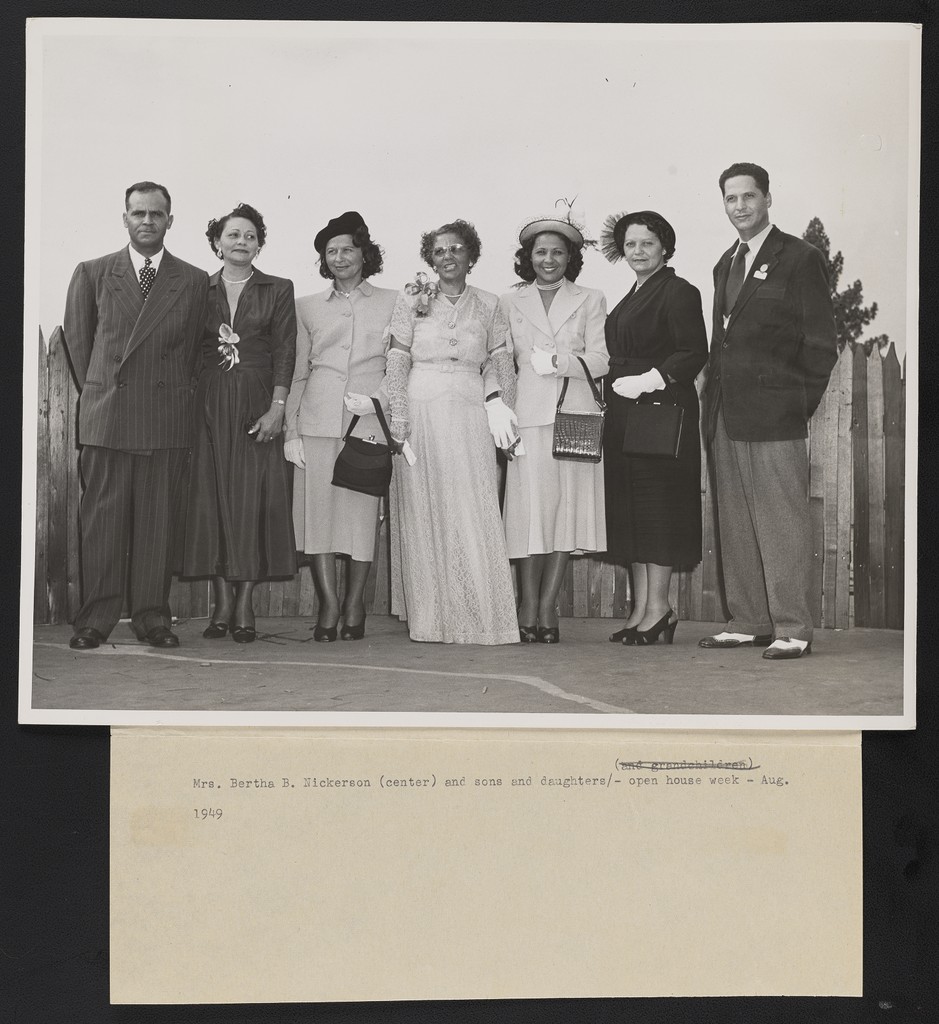 Bertha B. Nickerson (center) and Nickerson family members during the ...