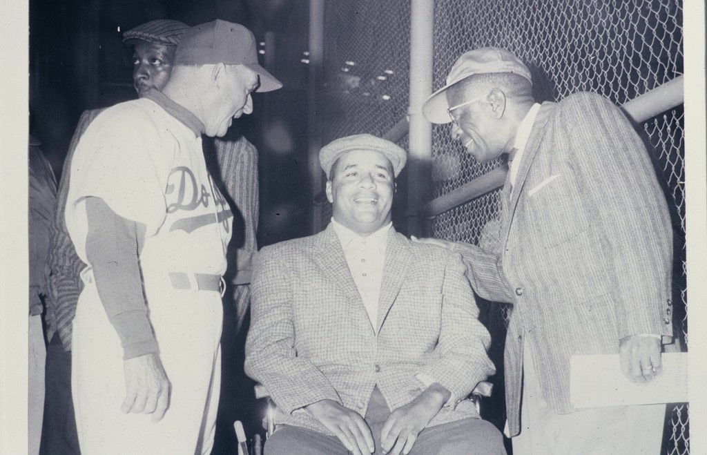 George A. Beavers, Jr. greets Roy Campanella and Chuck Dressen of the ...