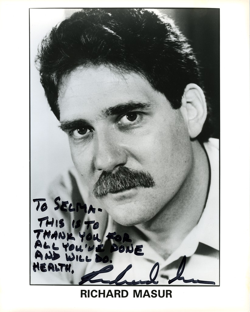 Richard Masur headshot signed to Selma Dritz — Calisphere