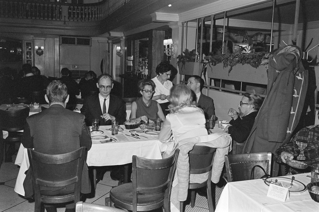 Group in restaurant, Boskone 2 — Calisphere