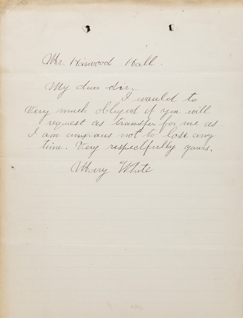 Letter to Harwood Hall from Mary White — Calisphere