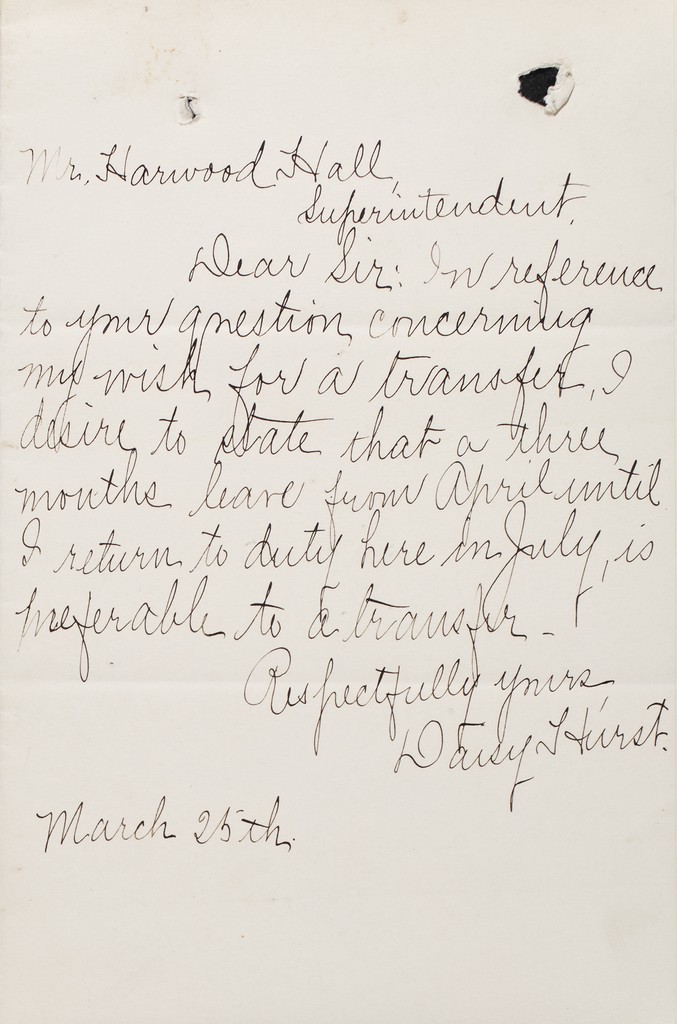 Letter to Harwood Hall from Daisy Hurst — Calisphere