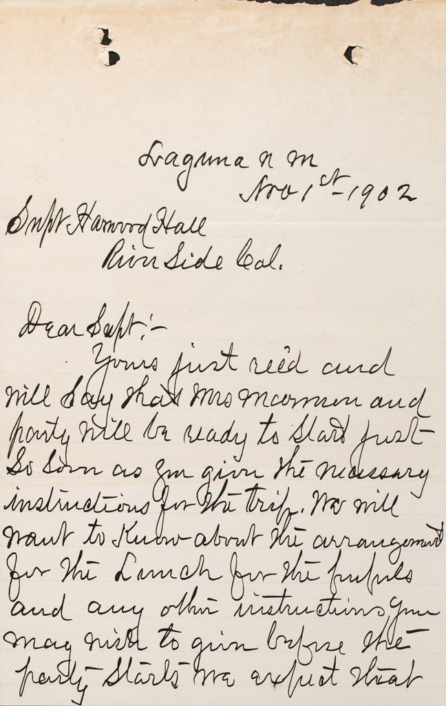 Letter to Harwood Hall from P. G. Marmon — Calisphere