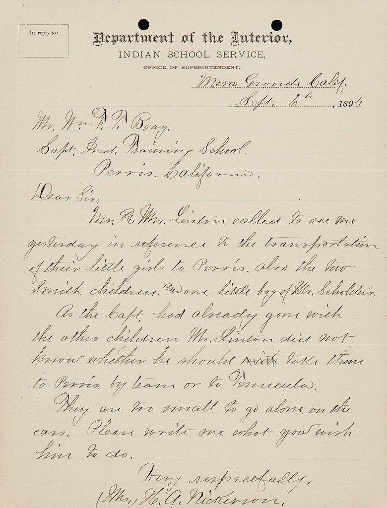 Letter to F.T. Bray from H. A. Nickerson — Calisphere