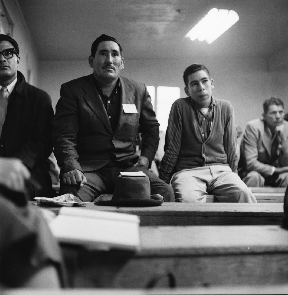 Men listening at AWOC Conference — Calisphere