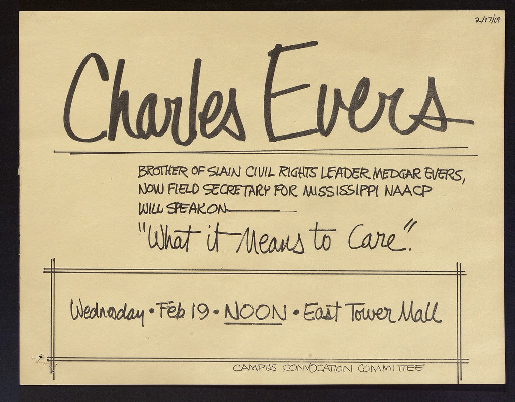 Charles Evers event flier — Calisphere