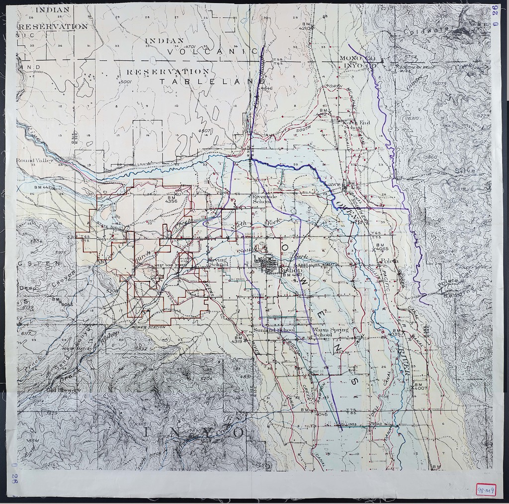 Topographic map of Bishop area, Owens Valley — Calisphere