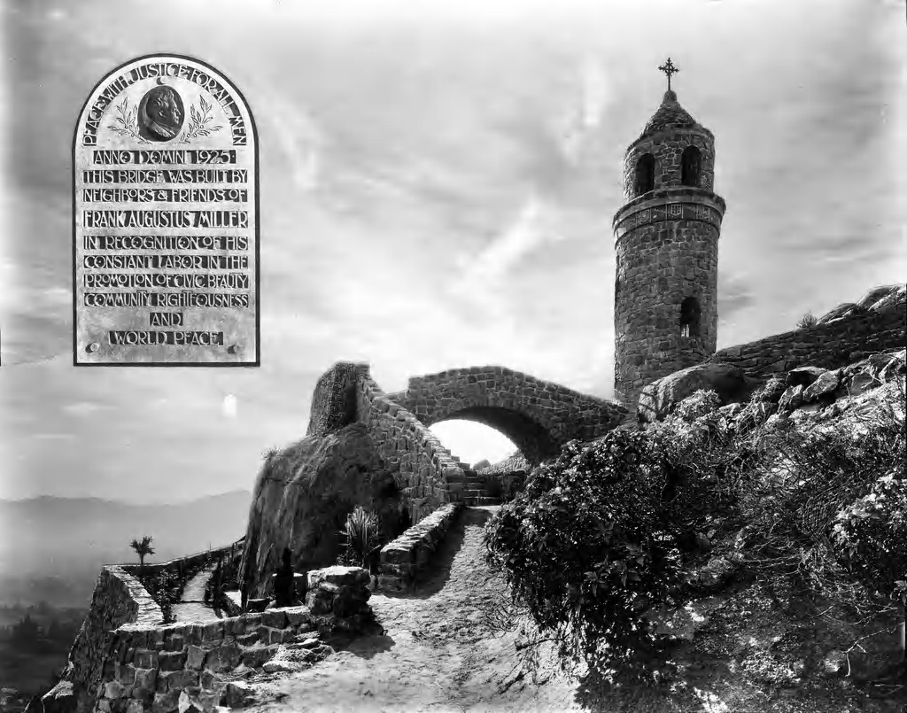 Peace Tower and Frank Miller plaque, Mount Rubidoux — Calisphere